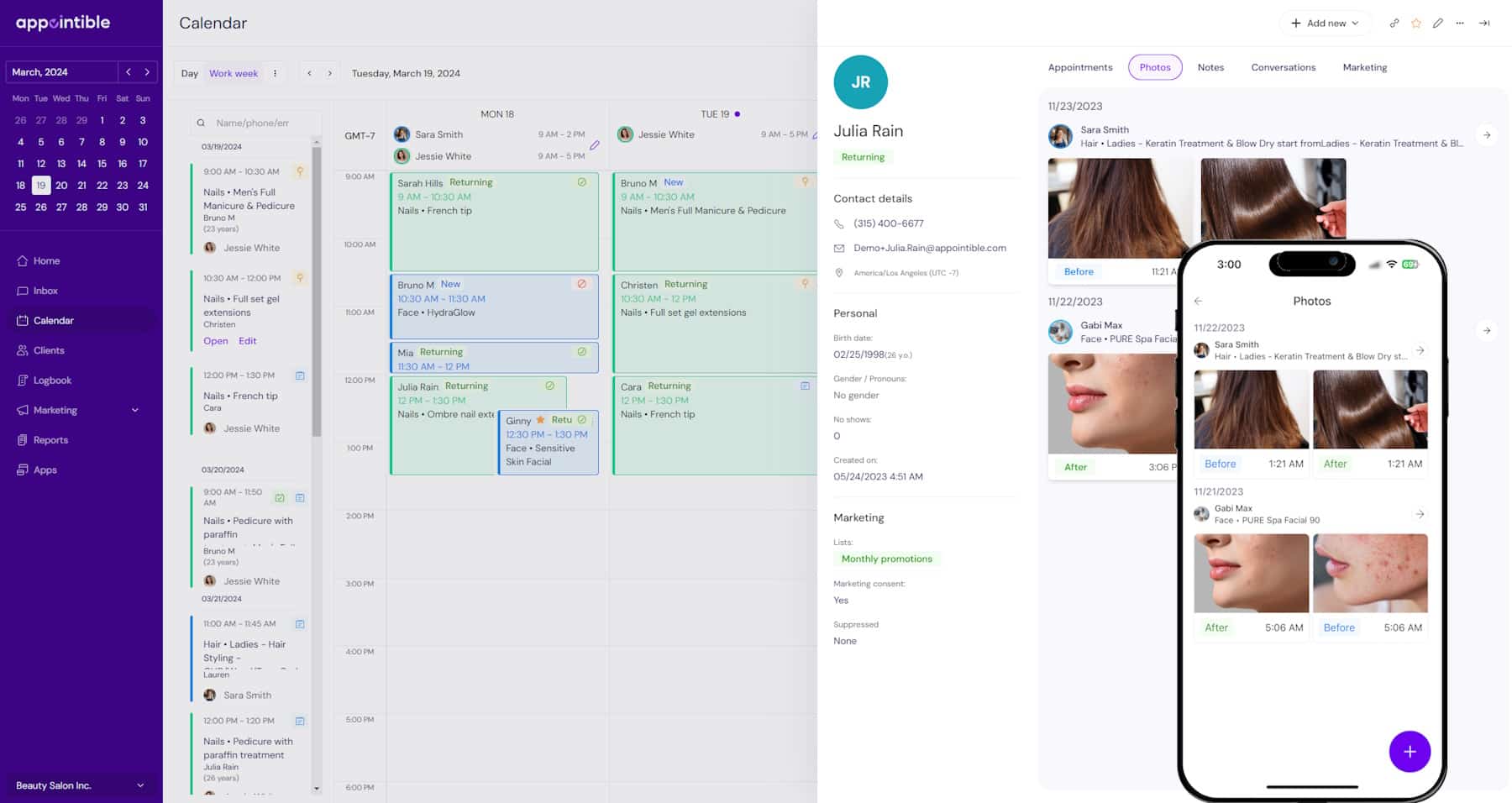 Appointment Scheduling · Online Bookings · Customer Engagement