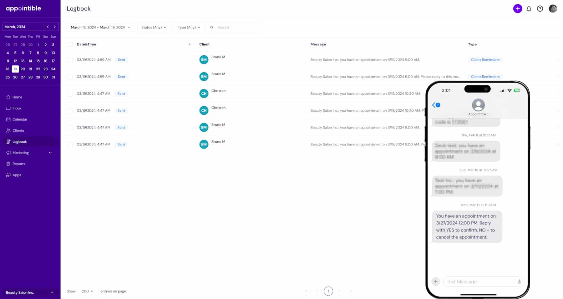 Appointment Reminders Software - Appointible
